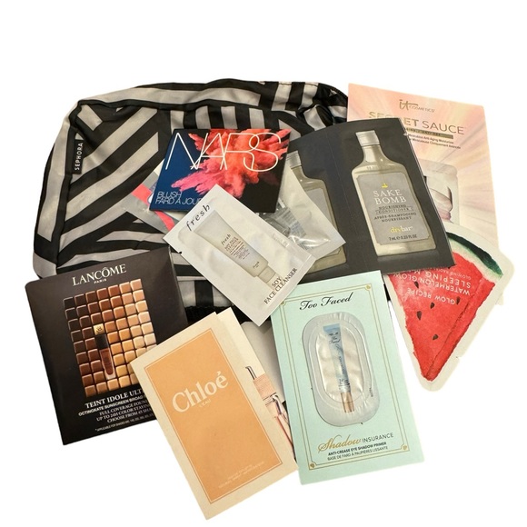 Sephora | Bags | Sephora Black And White Nylon Makeup Case With ...
